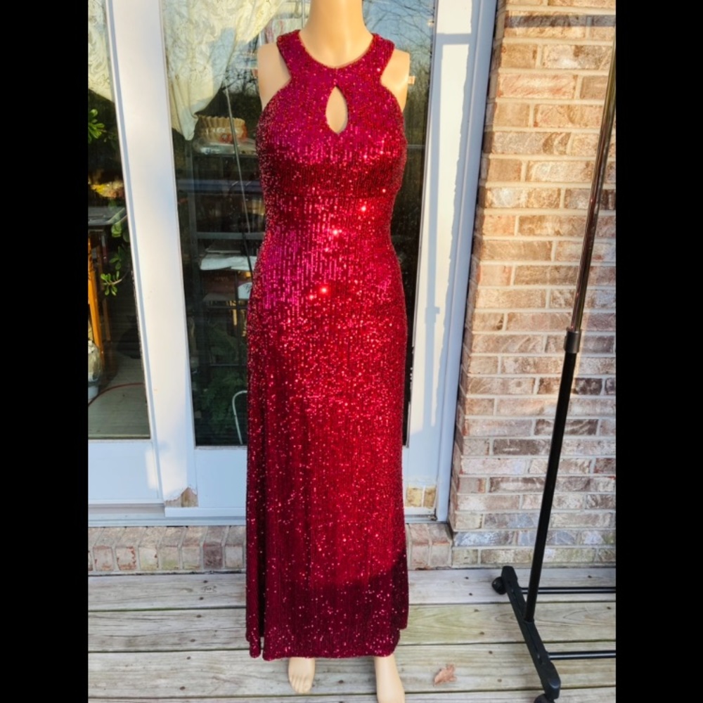 Y2k Red Sequin Goth Sexy Jessica Rabbit Keyhole Vamp … - Gem